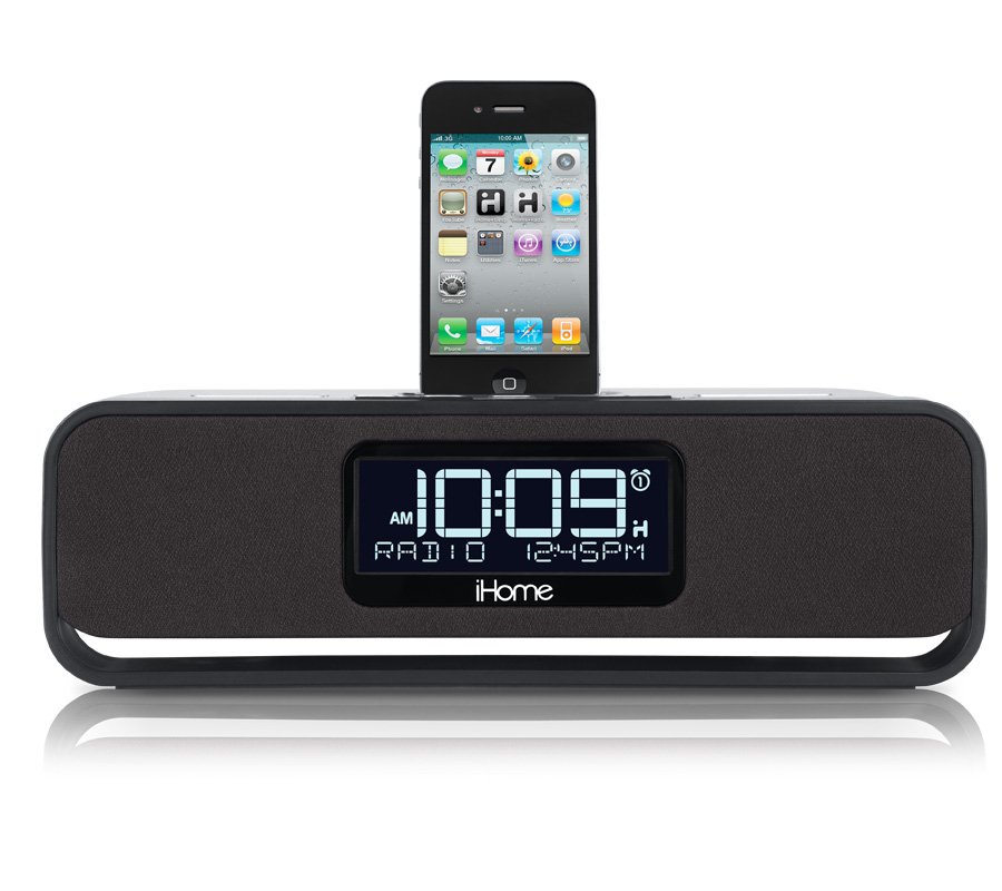 iHome iA91 App-enhanced Dual Alarm Stereo Clock Radio for your iPhone/iPod® with AM/FM Presets