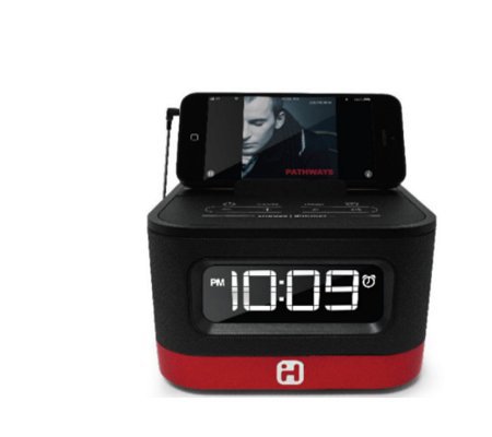 iHome iHM50R Space Saver FM Stereo Alarm Clock/Charger for Kindle Fire®