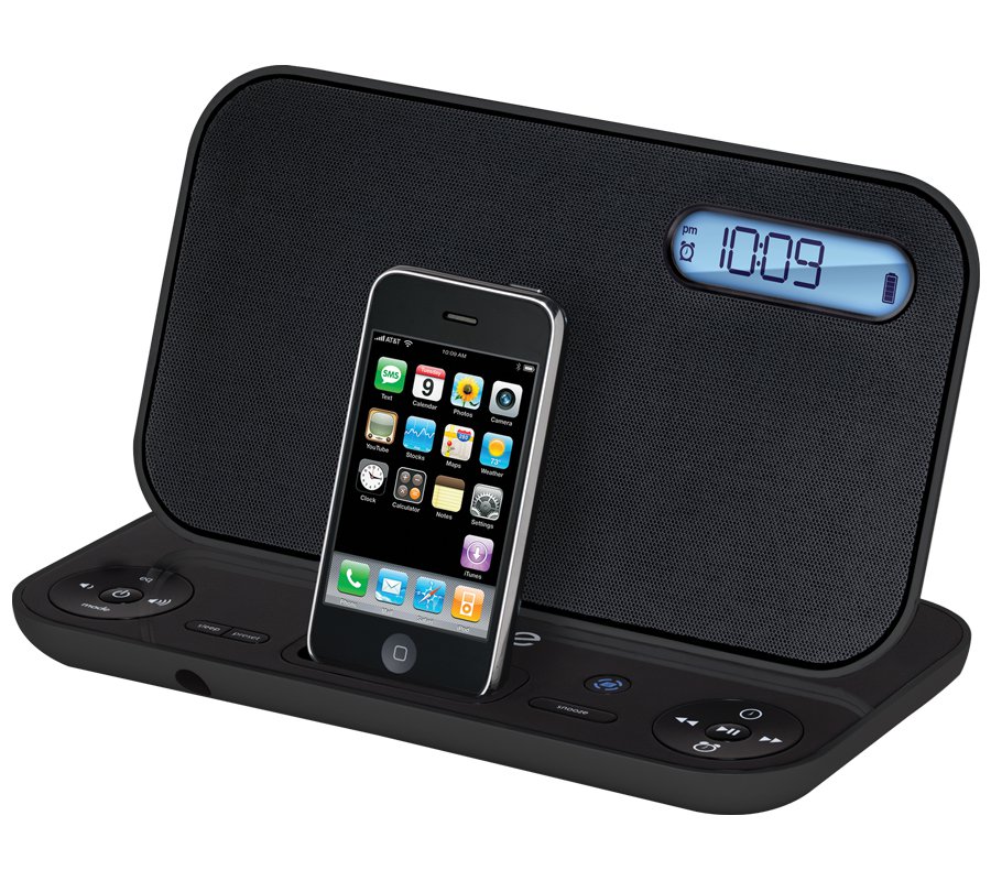 iHome iP45 Portable Stereo Rechargeable Alarm Clock FM Radio for iPhone ...